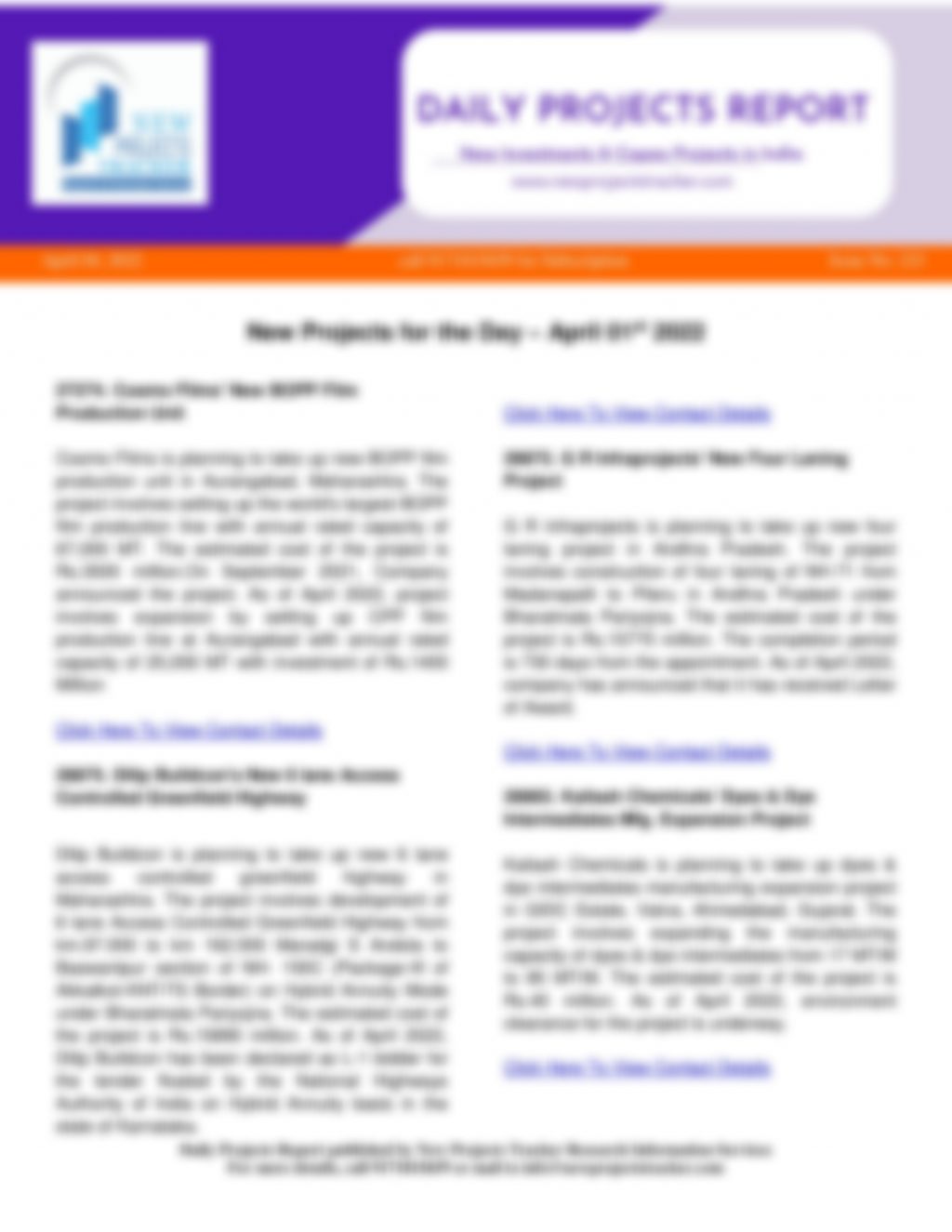 New Projects by Dilip Buildcon, Kailash Chemicals, Power Grid and more ...