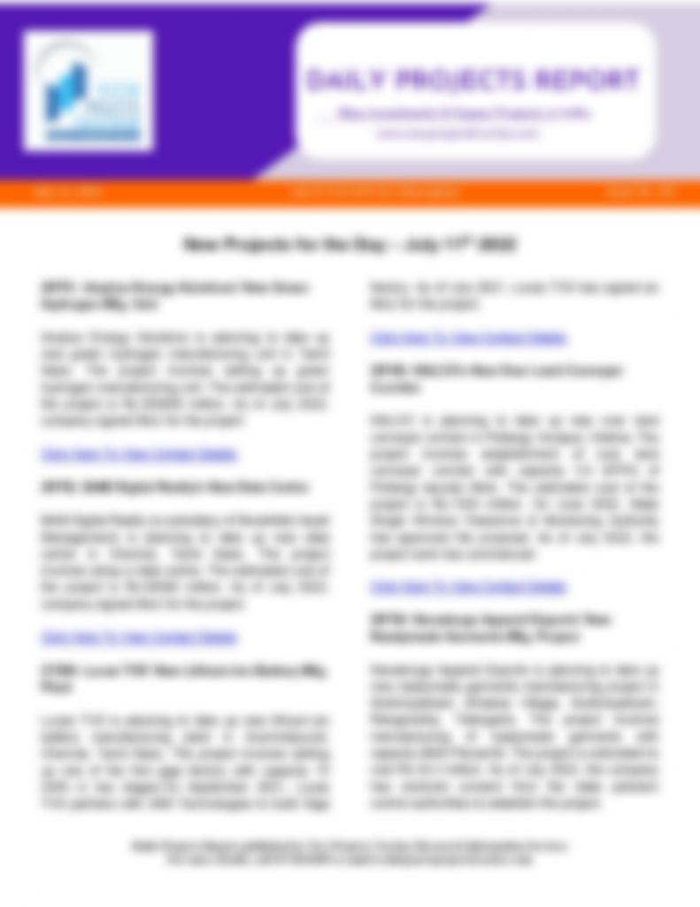 New Projects by BAM Digital Realty, Lucas TVS, NALCO and more ...